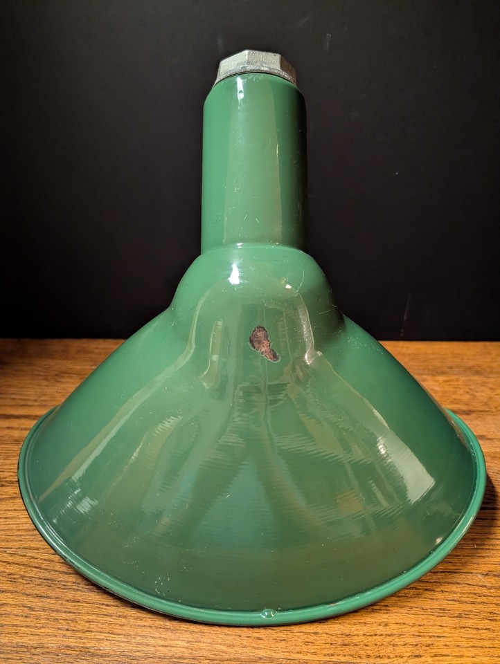 Vtg Angled Oblong Green Porcelain Enamel Industrial Gas Station Barn ...