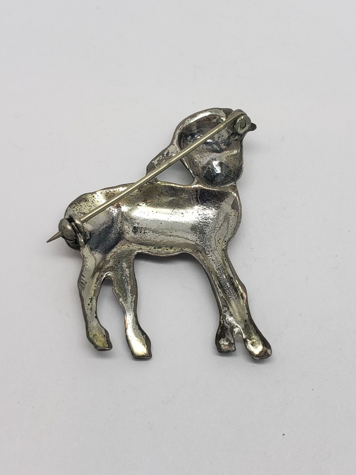 VINTAGE STERLING SILVER SHEEP LAMB PIN BROOCH | eBay