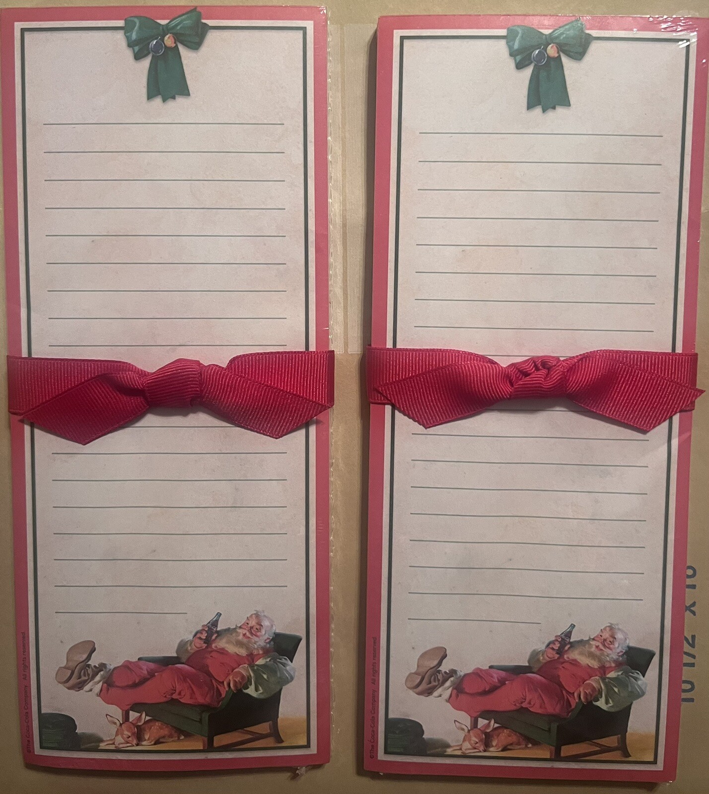 Hallmark Christmas Coca Cola Santa 2 Memo Pads | eBay