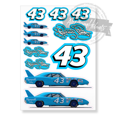 Richard Petty #43 Dodge Nascar A4 Printed Vinyl Decal Sticker High ...