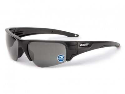 ESS Sunglasses Crossbow Black Silver Logo Polarized Mirrored Gray Lens ...