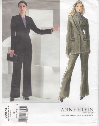 Jacket Long Pants Straight Vogue Sewing Pattern 2874 Uncut 8-12 Anne ...