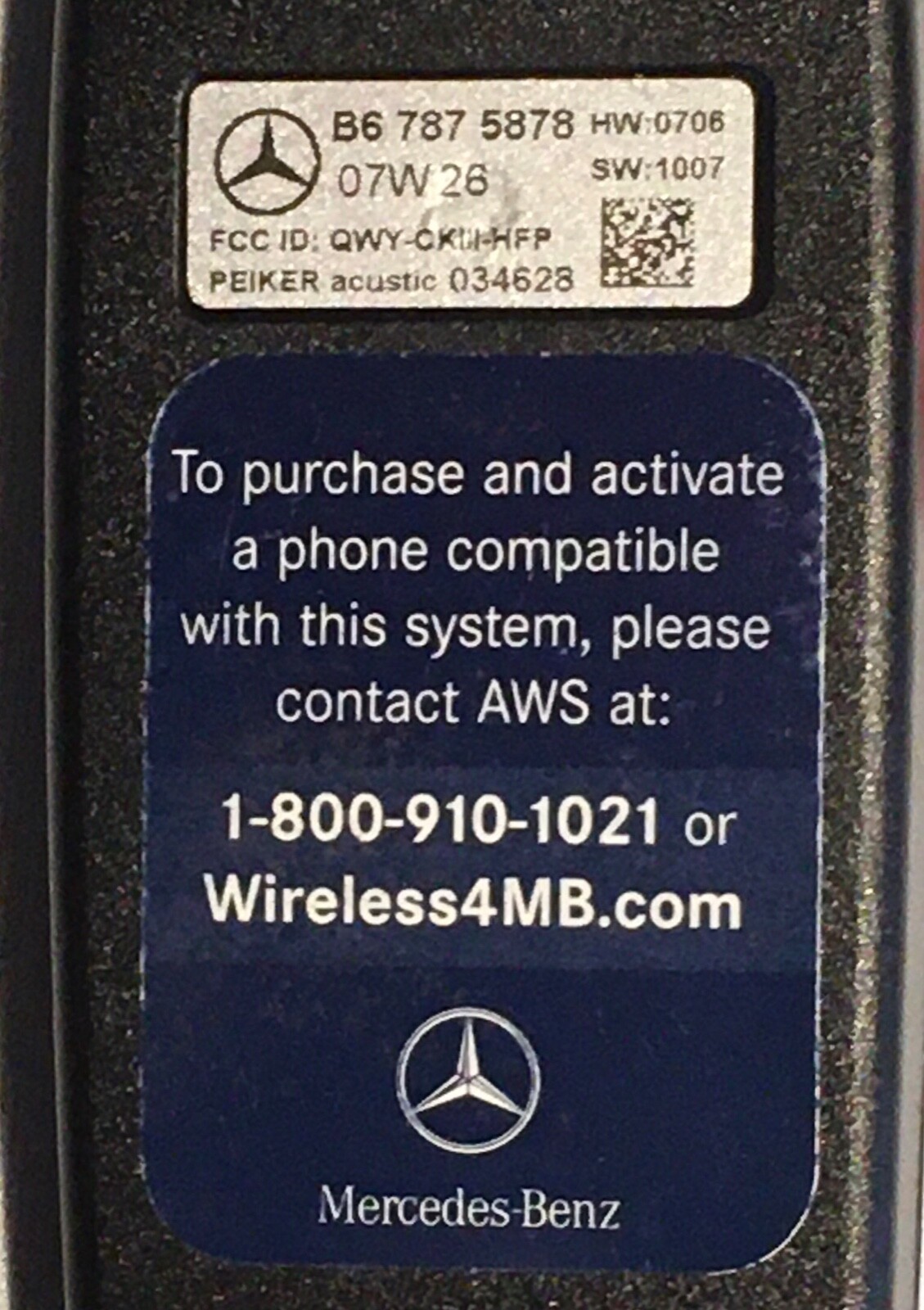 MERCEDES BENZ BLUETOOTH DONGLE PUCK INTERFACE ADAPTOR MODEL B67875878 ...
