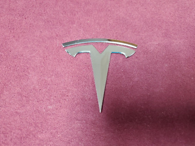 TESLA MODEL 3 EMBLEM 17-21 REAR DECKLID GENUINE OEM CHROME "T" BADGE ...