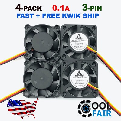 12V 40mm Cooling Fan 3pin DC Computer Case CPU Cooler 40x40x10mm 4010 4 ...