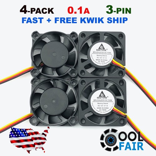 12V 40mm Cooling Fan 3pin DC Computer Case CPU Cooler 40x40x10mm 4010 4 ...