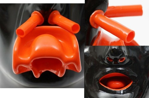 825 Latex mask Rubber 3cm/ 15cm nose tube Mask Hood customized mouth ...