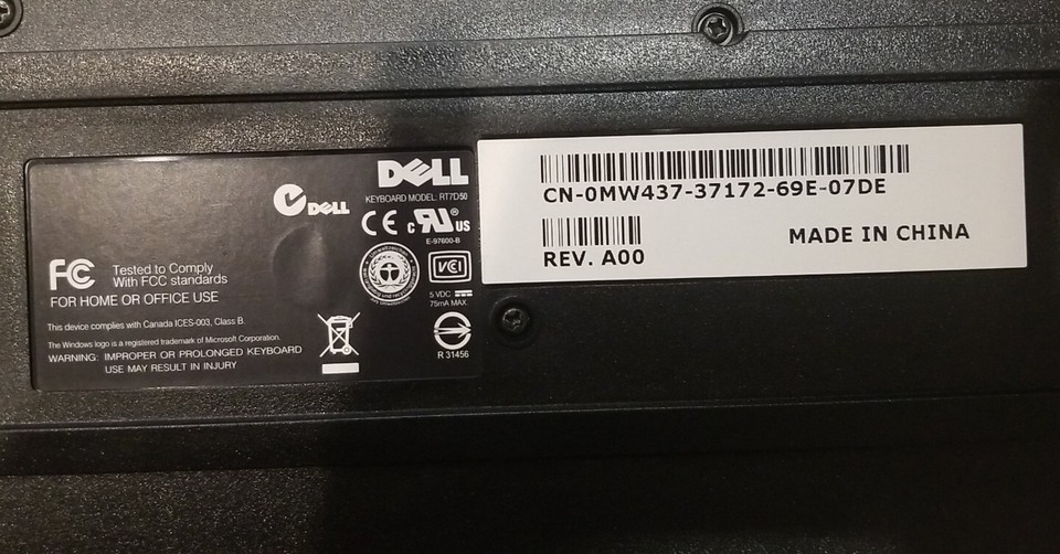 Dell Wired Keyboard RT7D50 | eBay