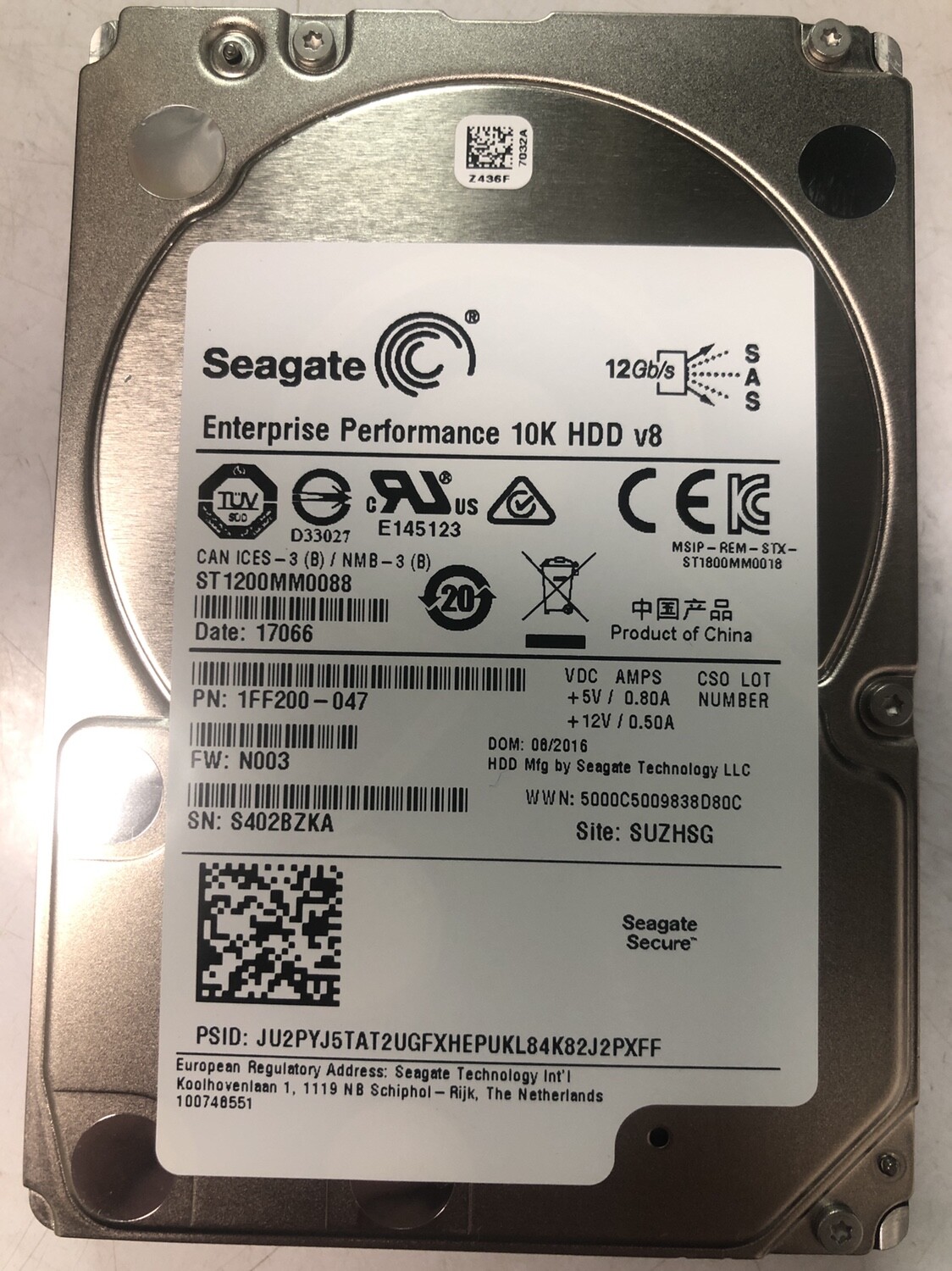 Seagate 2.5" 1.2TB 10K SAS Hard Drive - Silver (ST1200MM0088) for sale ...