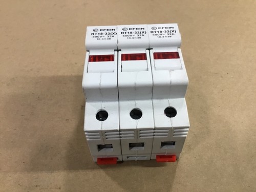 Efein RT18-32 (X) Din Rail Mount Fuse Holder 3 Pole 500V 32A #08T13M | eBay