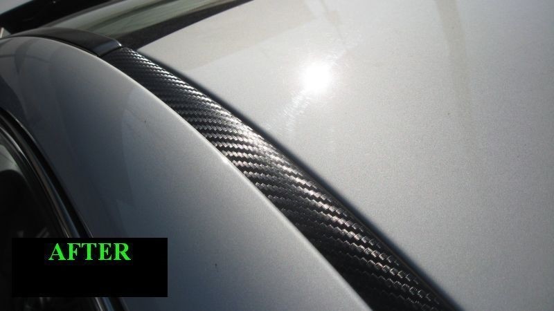 FOR MERCEDES CARBON FIBER 2PC ROOF TOP TRIM DRIP MOLDINGS COVERS SET ...