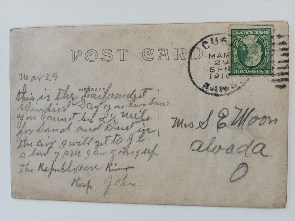 CUBA ? KANSAS REAL PHOTO POSTCARD 1910 REPUBLIC COUNTY NARKA MUNDEN ...