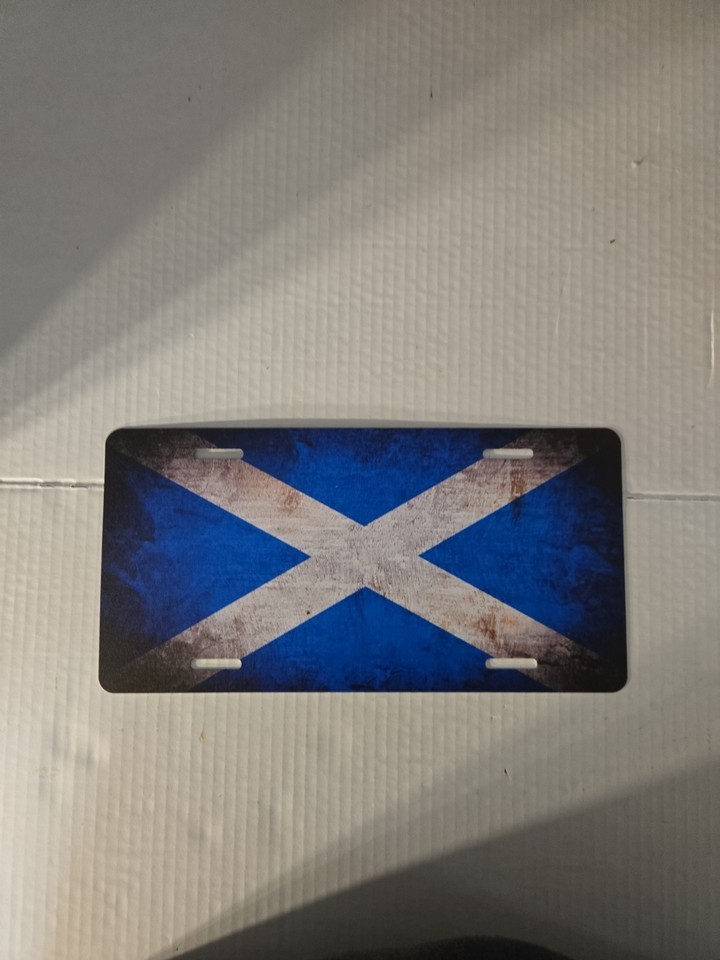 SCOTTISH FLAG license plate ALL ALUMINUM 6" X 12" SCOTLAND | eBay