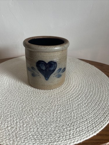 Rowe Pottery Works 4 1/2 “ Salt Glazed 1990 Heart Crock | eBay