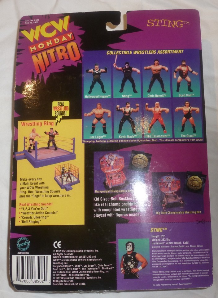 WWE WWF WCW Monday Nitro Sting w/bat MOC 1997 | eBay