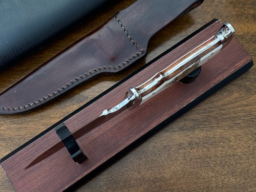 A.C. Warren Custom Fixed Blade Knife Hunter Nice Puma Scrimshaw By ...