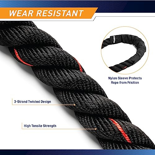 9M /12M Battle Ropes, Battling Rope for Fitness Training Gym, Heavy 9m ...
