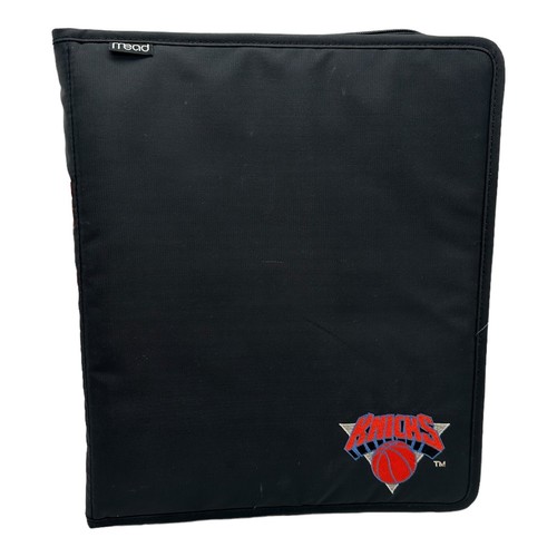 Vintage 1990's New York Knicks Mead 3 Ring Zipper Binder Black NBA ...