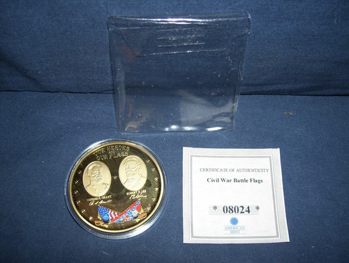 American Mint Civil War Battle Flags Coin Layered in 24k Gold with ...