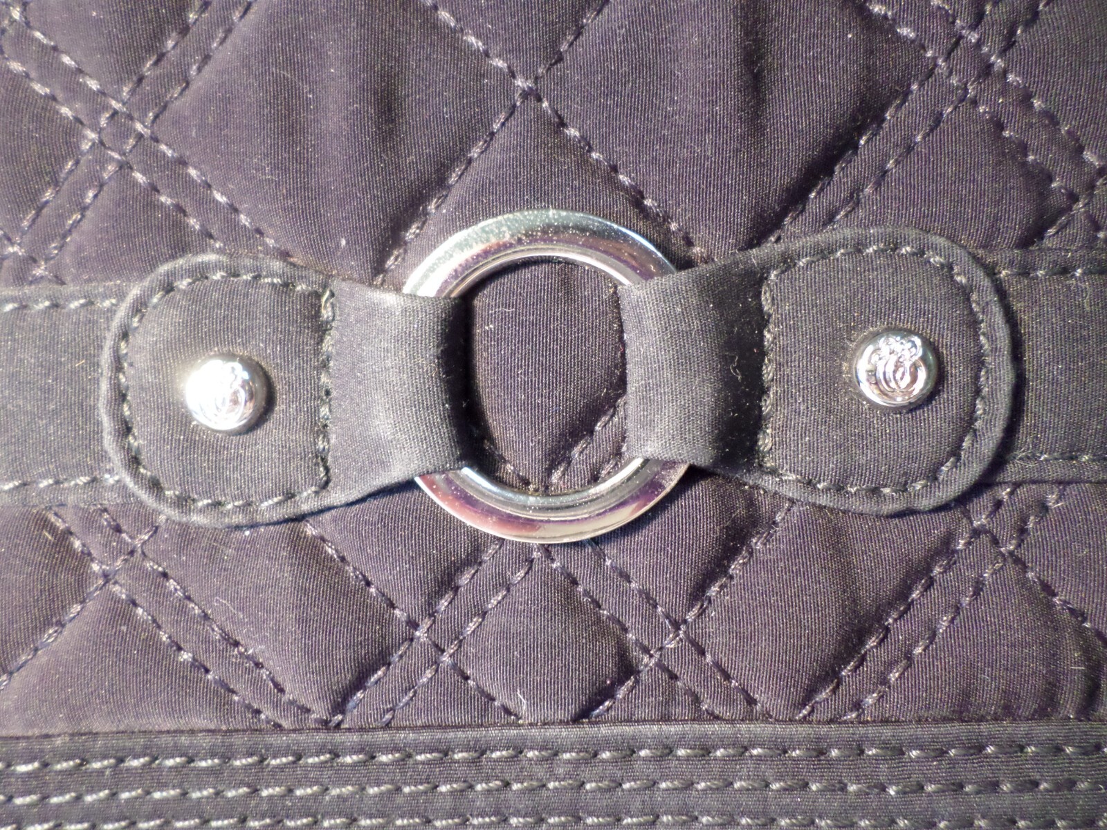 Vera Bradley Black Quilted Microfiber Zebra Lining Shoulder Bag Handbag ...