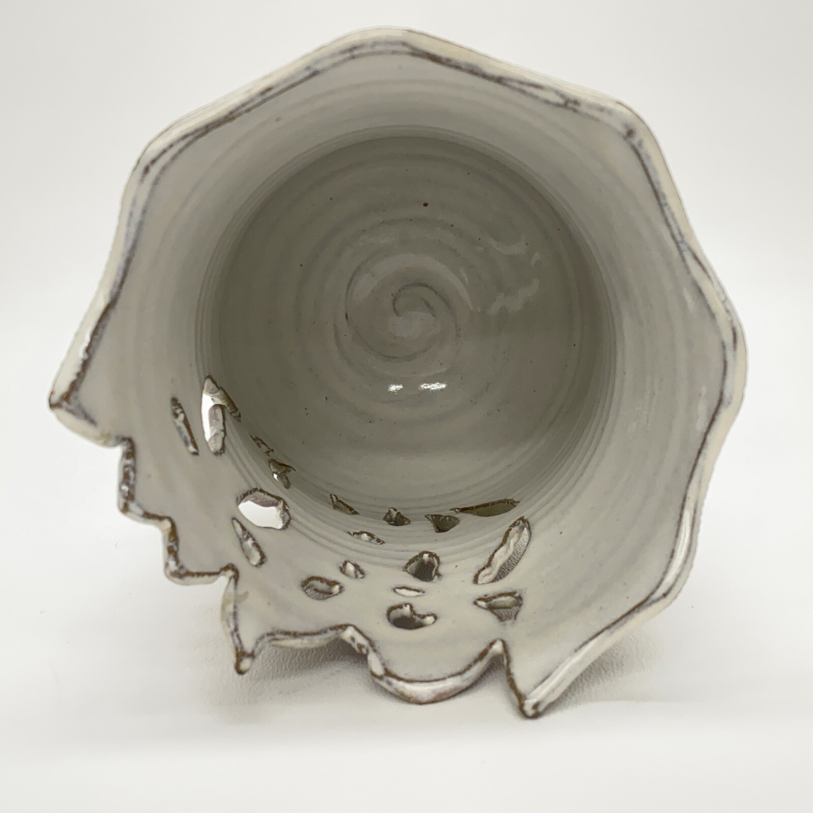 Davis Studio Art Pottery 6" Reticulated Vase Candle Holder Lilies ...