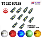 T5 286 CANBUS LED BULBS DASH CLUSTER VISOR INTERIOR WHITE RED GREEN ...