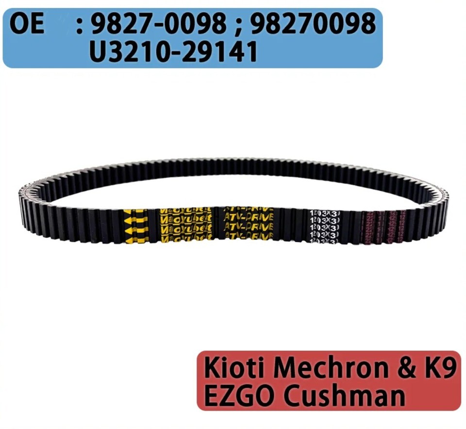 Drive Belt For EZGO Cushman U3210-29141 Select Mechron K9 Models 9827 ...