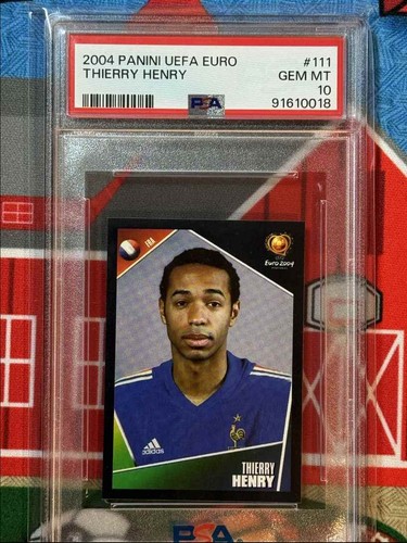 2004 Panini UEFA Euro 2004 Stickers POP 1 1/1 Thierry Henry RC PSA 10 ...