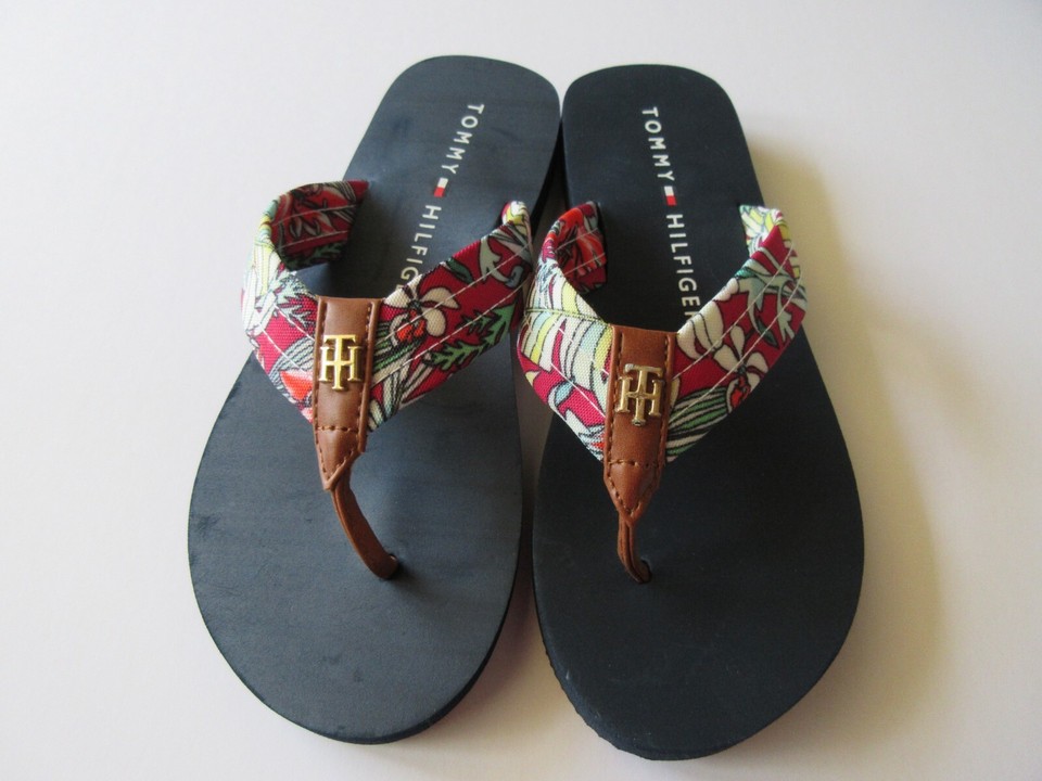 Tommy Hilfiger TWCRISTE-N Blue With Tropical Print Fabric Strap Flip ...