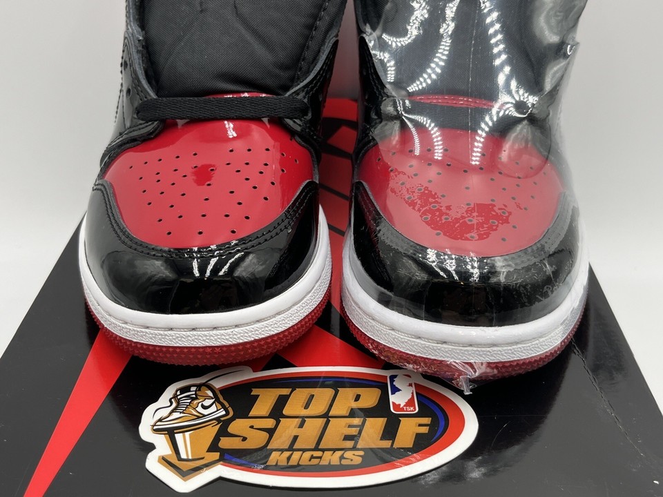 New Air Jordan 1 Patent Bred 2021 Size 6 Rare Retro Authentic Red Black ...