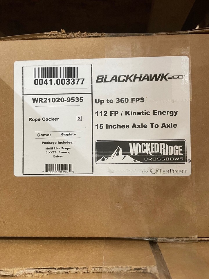 TenPoint Blackhawk 360 Crossbow - Multi-Line Scope, Rope Cocker - Peak ...