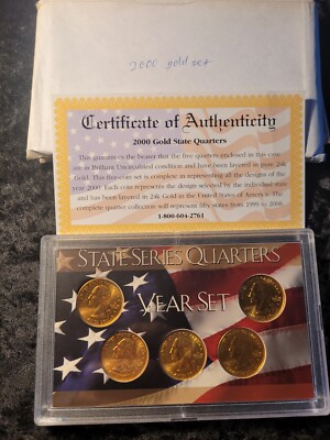 2000 Denver 24kt Gold Plated US Mint State Quarters Set. | eBay