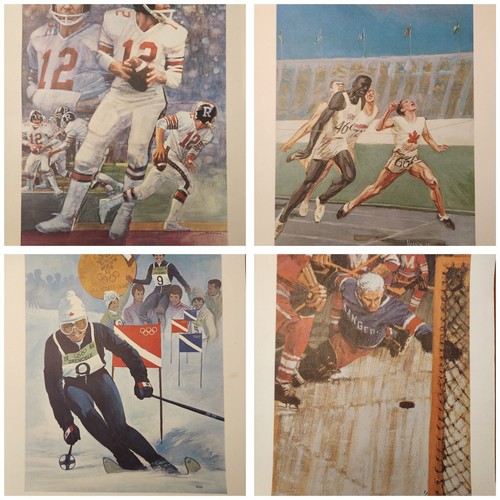 Lot of 4 Prudential Great Moments in Canadian Sport VTG Prints Russ ...