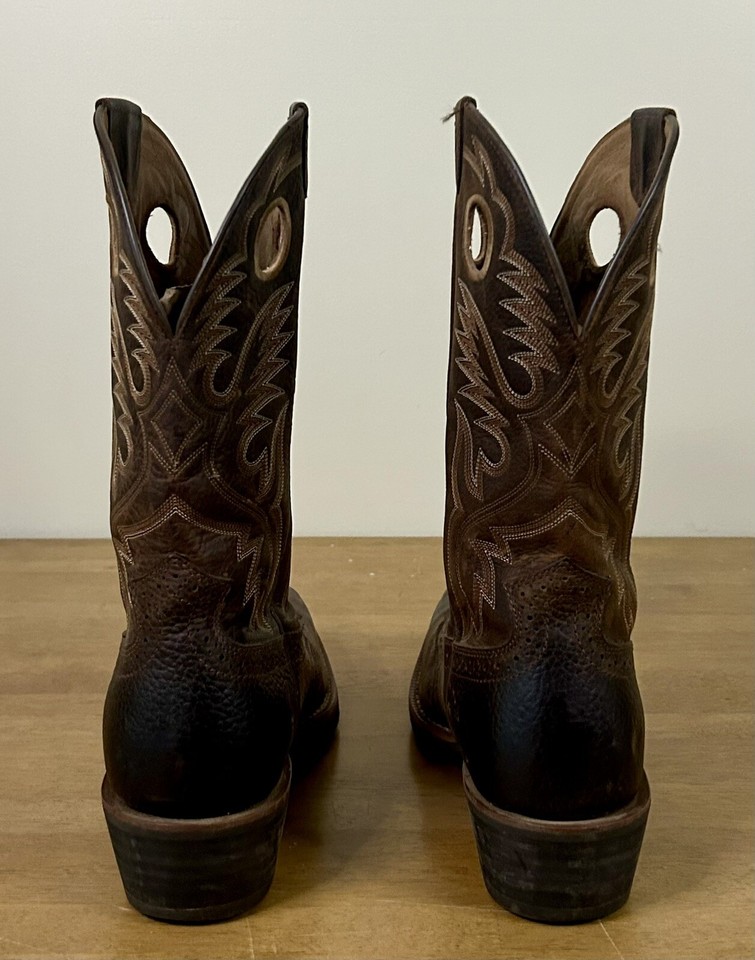 $199 Ariat ATS 10002227 Men’s Cowboy Western Boots Brown Squared Toes ...