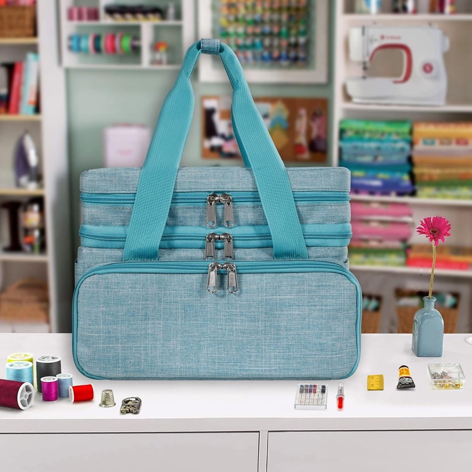 Sewing Accessories Organizer (Bag Only) Double Layer Portable Sewing ...