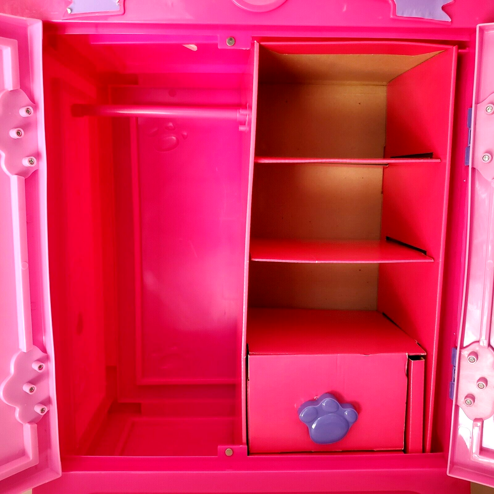 Build A Bear Closet Wardrobe Case Pink Beararmoire Armoire Complete ...