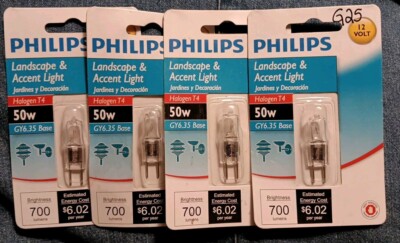 4 Philips 50W Landscape And Accent T4 GY6.35 Bulbs | eBay