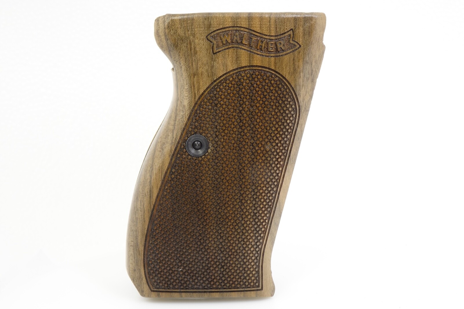 WALTHER P38 CUSTOM MADE TURKISH WALNUT WOOD GRIPS "CHECKERED" W/SCREW ...