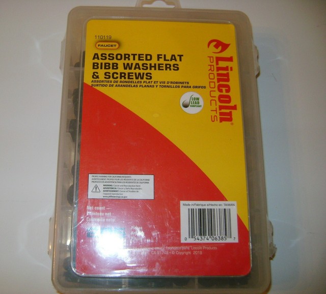 Lincoln Products 205 PC Assorted Flat Bibb Washers and Screws Kit for ...
