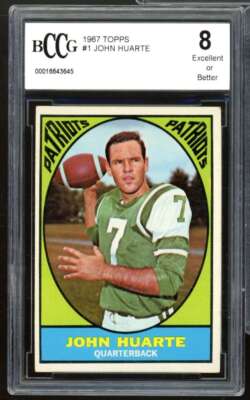 1967 Topps #1 John Huarte Rookie Card BGS BCCG 8 Excellent+ | eBay