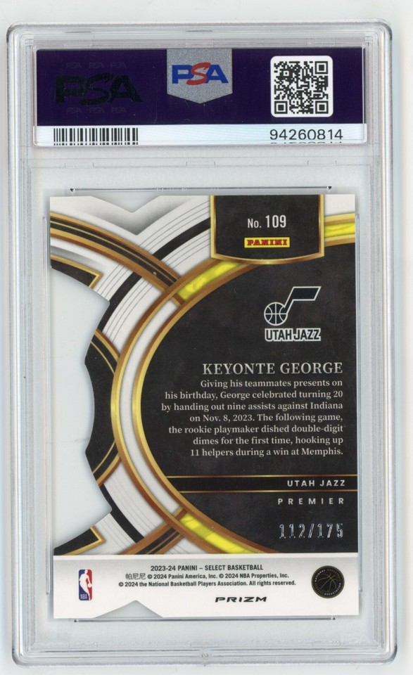 Keyonte George RC 2023-24 Panini Select #109 Maroon Die-Cut Prizm /175 ...