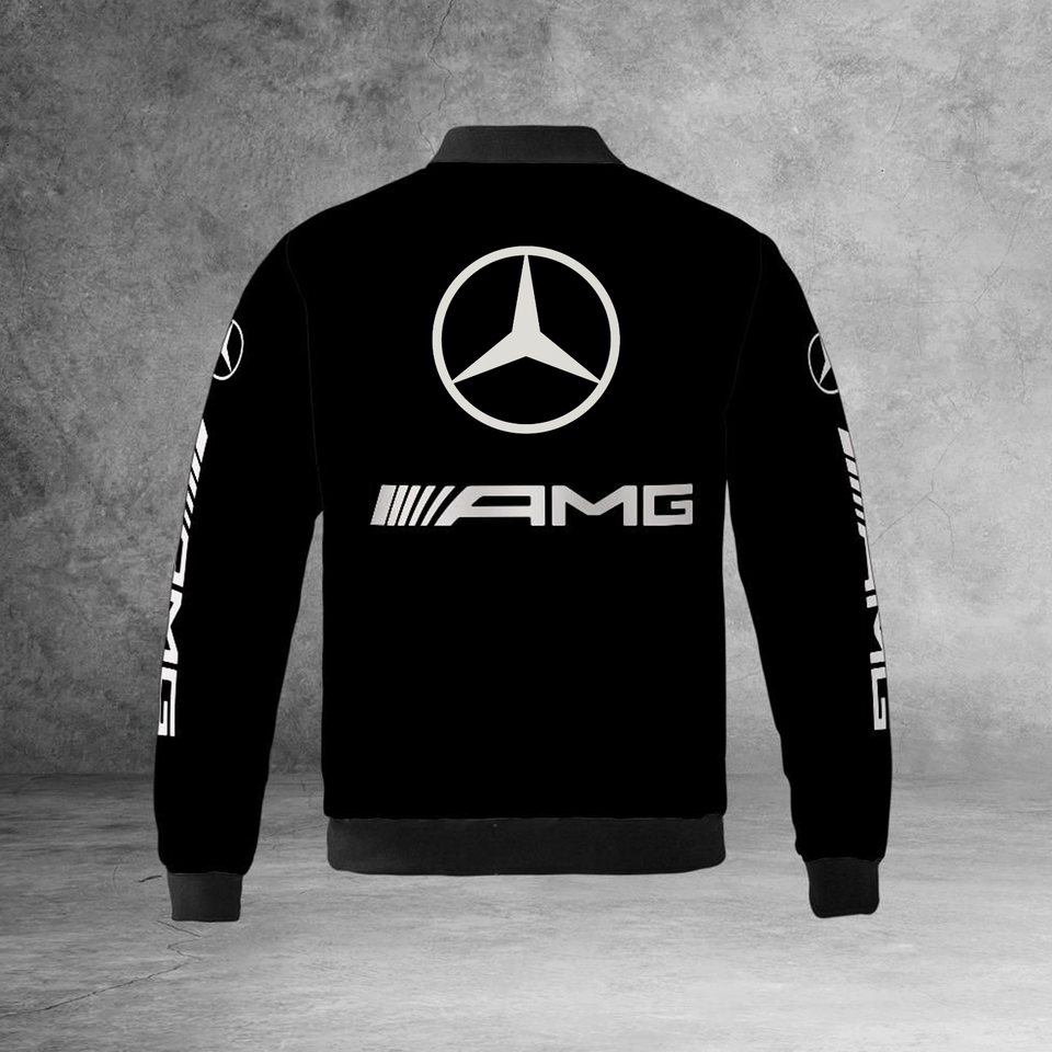Vintage Mercedes Benz AMG Car Logo 3D Black Bomber Jacket | eBay