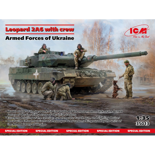LEOPARD 2A6 OF THE ARMED FORCES OF UKRAINE W/CREW KIT 1:35 Icm Kit ...