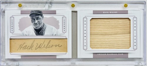 2014 Panini National Treasures Hack Wilson GU Bat Cut AUTO SIGNATURE 1/ ...
