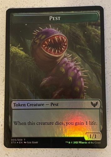 MTG Magic the Gathering Strixhaven School of Mages Token Foil Pest ...