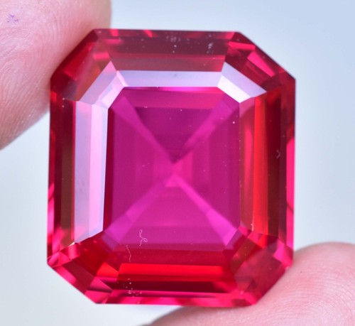 Flawless Natural Mogok Pink-Red Ruby 62.30 Ct Octagon Certified Loose ...
