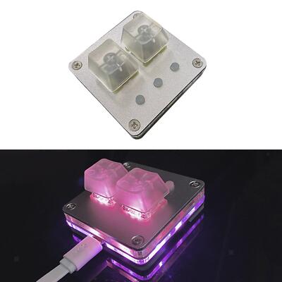 Mini 2-Key Gaming Keyboard Programmable Keys USB Wired RGB LED Backlit ...
