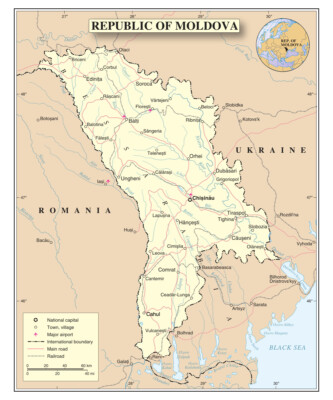 Moldova Political Administrative Province Road Highway Rail City ...