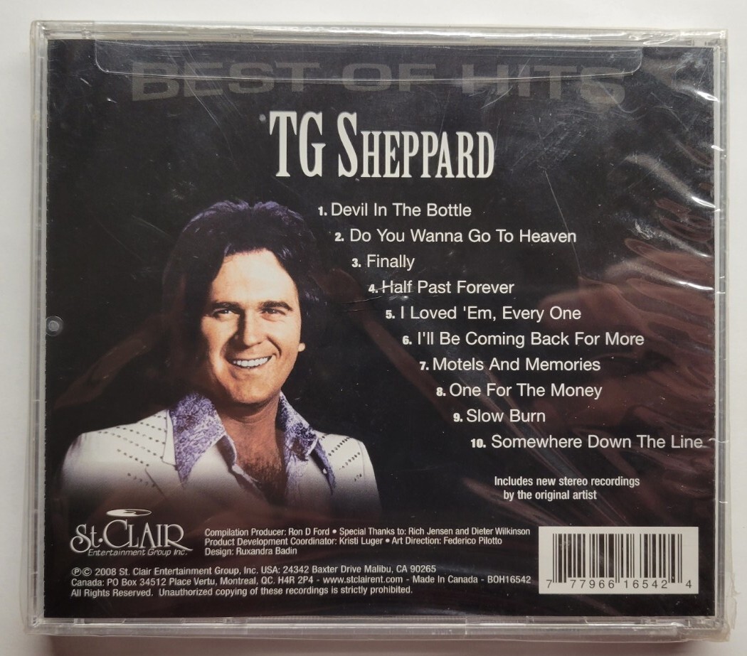 Best Of Hits by T.G. Sheppard (CD, 2008, St. Claire Entertainment Group ...