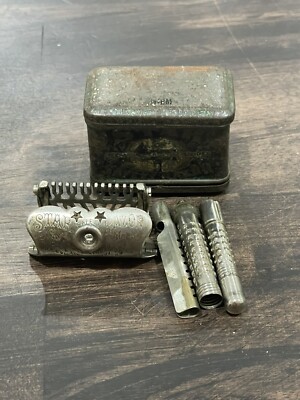Antique STAR Safety Razor Kampfe NY w/ Attachments & Original Tin (i3 ...